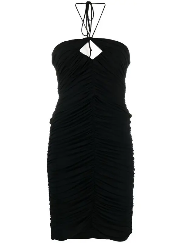 Magda Butrym Ruched Halterneck Mini Dress