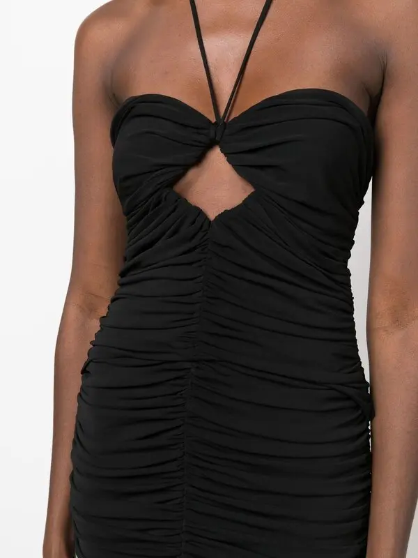 Buy Magda Butrym Ruched Halterneck Mini Dress - Black At 36% Off |  Editorialist