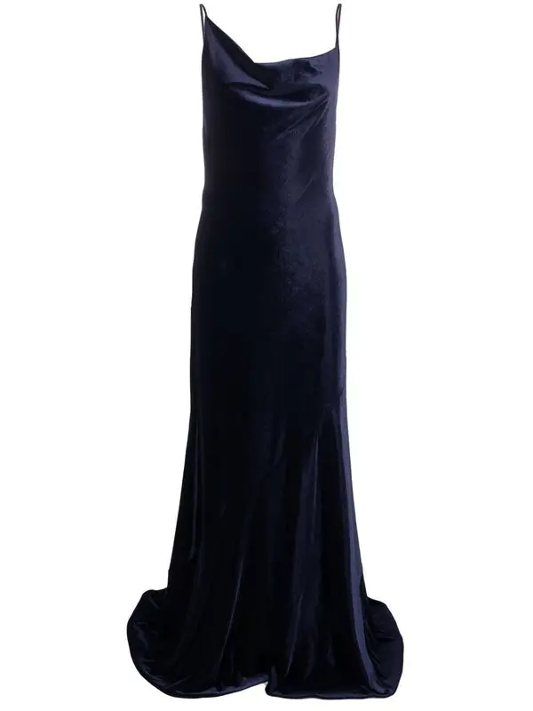 Philosophy Di Lorenzo Serafini Cowl-neck Sleeveless Gown - Blue