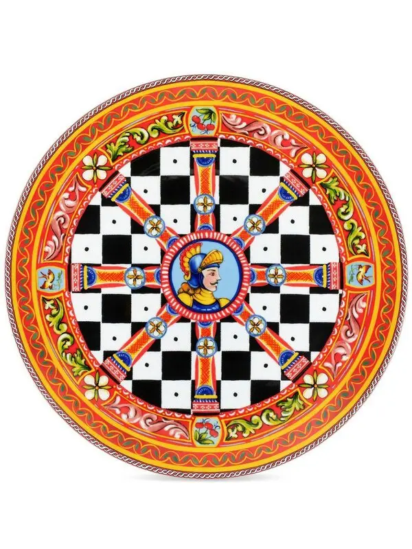 Dolce & Gabbana Knight-print Charger Plate - Orange