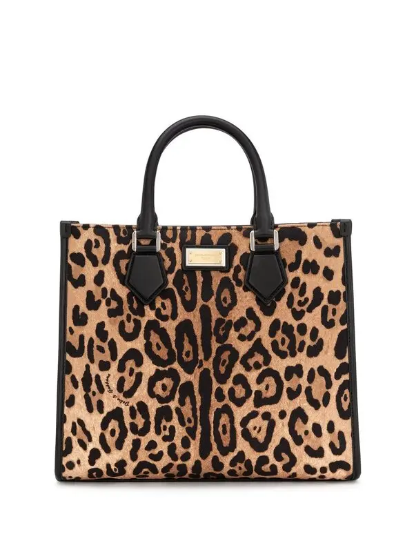 Dolce & Gabbana Leopard Print Tote Bag - Brown