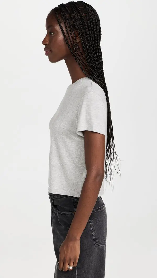 AGOLDE Adine Shrunken Tee - Grey Heather