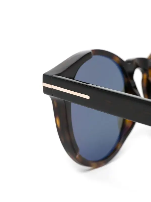 TOM FORD Tortoiseshell Round Frame Sunglasses