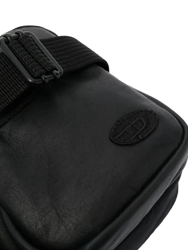 DIESEL® Calf Leather Logo Patch Shoulder Bag
