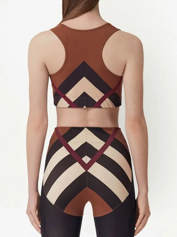 Burberry Chevron Check-print Cropped Vest Top