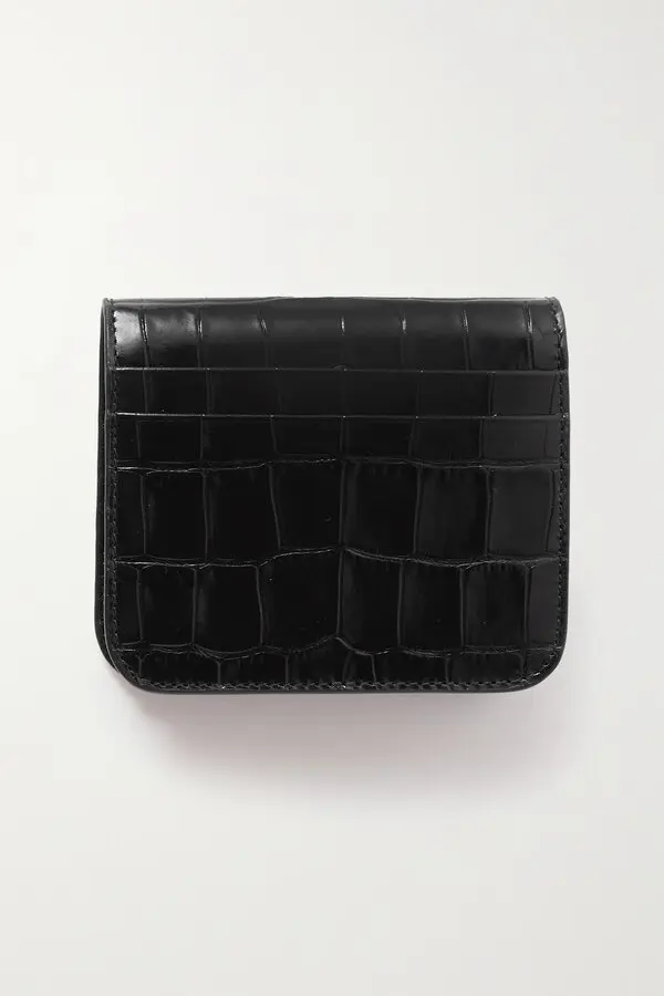 Balenciaga Printed Croc-effect Leather Cardholder
