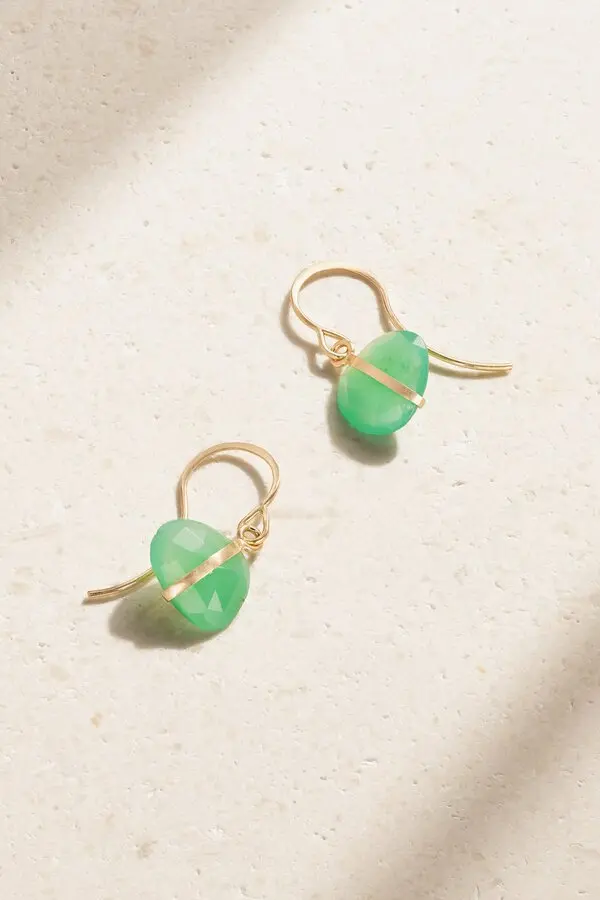 MELISSA JOY MANNING 14-karat Recycled Chrysoprase Drop Earrings - Gold