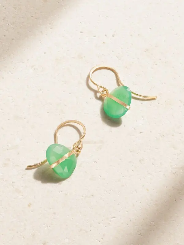 MELISSA JOY MANNING 14-karat Recycled Chrysoprase Drop Earrings - Gold