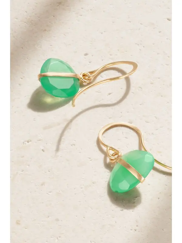 MELISSA JOY MANNING 14-karat Recycled Chrysoprase Drop Earrings