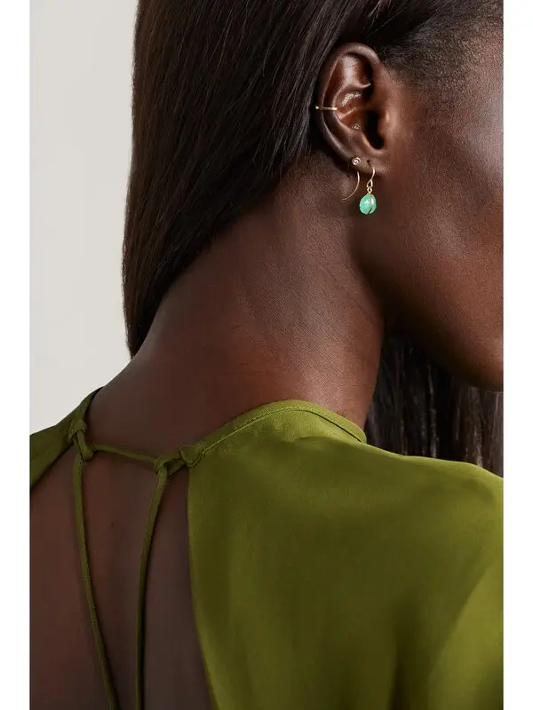 MELISSA JOY MANNING 14-karat Recycled Chrysoprase Drop Earrings