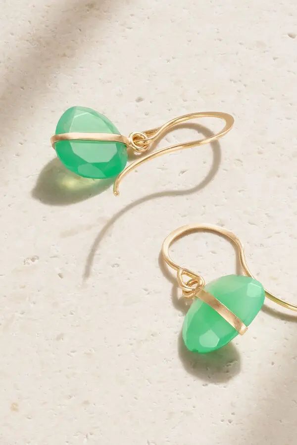 MELISSA JOY MANNING 14-karat Recycled Chrysoprase Drop Earrings