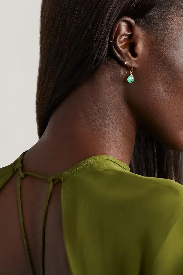 MELISSA JOY MANNING 14-karat Recycled Chrysoprase Drop Earrings