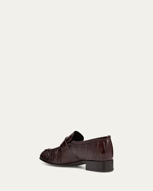 THE ROW Soft Leather Flat Loafers - Brown