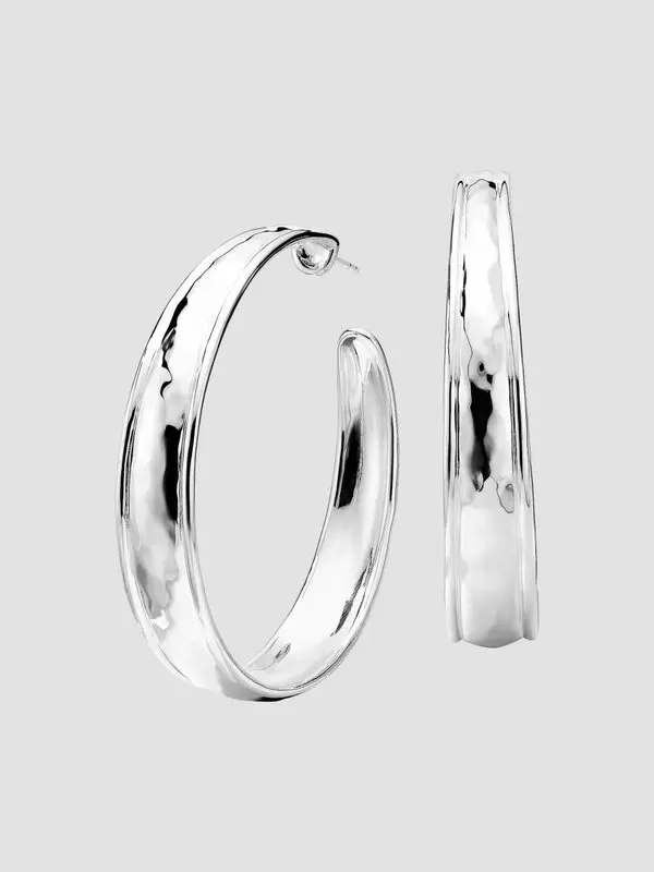 Ippolita Goddess #4 Sterling Tapered Hoop Earrings