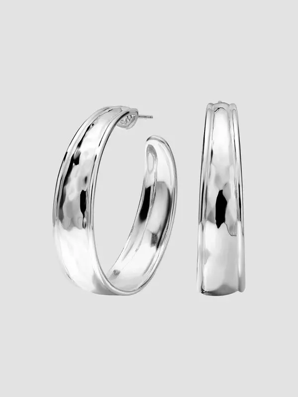 Ippolita Goddess #3 Sterling Tapered Hoop Earrings