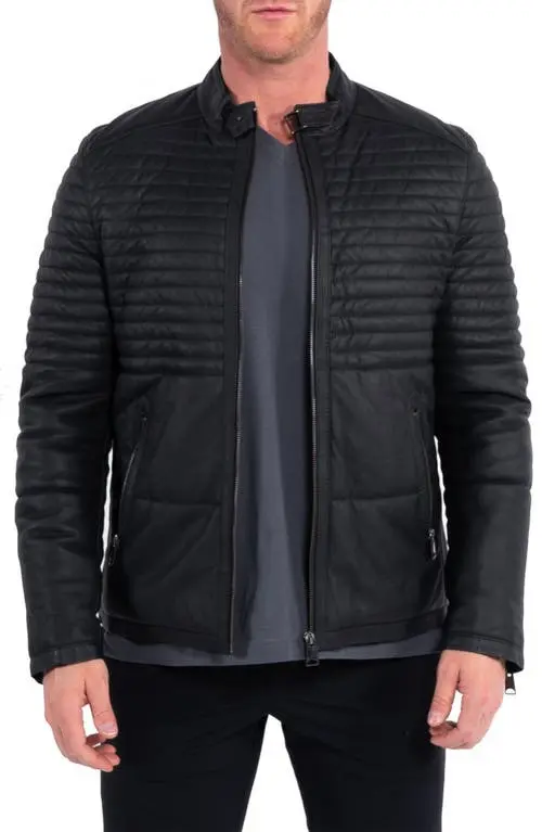 MACEOO Quilted Leather Jacket