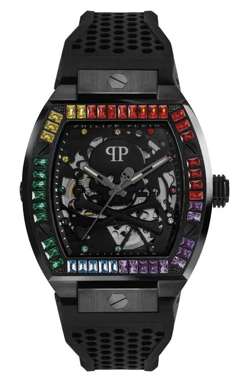 Philipp Plein Keleton Strap Watch - Ip Black