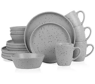 STONE + LAIN Jade 16-piece Stoneware Dinnerware Set - One-color