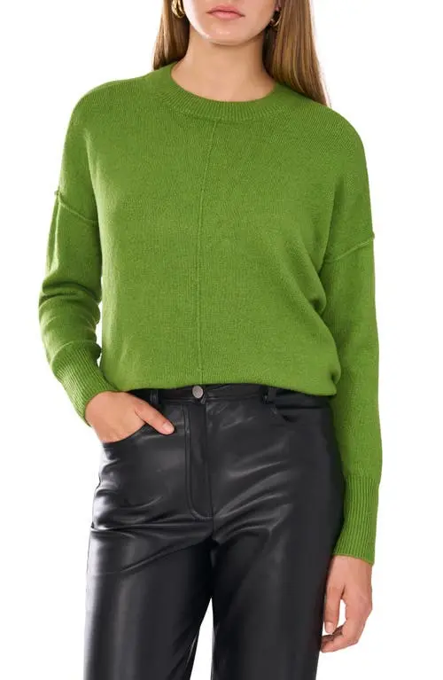 Vince Camuto Exposed Seam Crewneck Sweater - Salted Lime