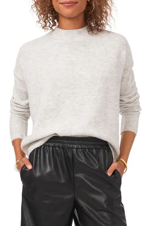 Vince Camuto Exposed Seam Crewneck Sweater - Silver Heather