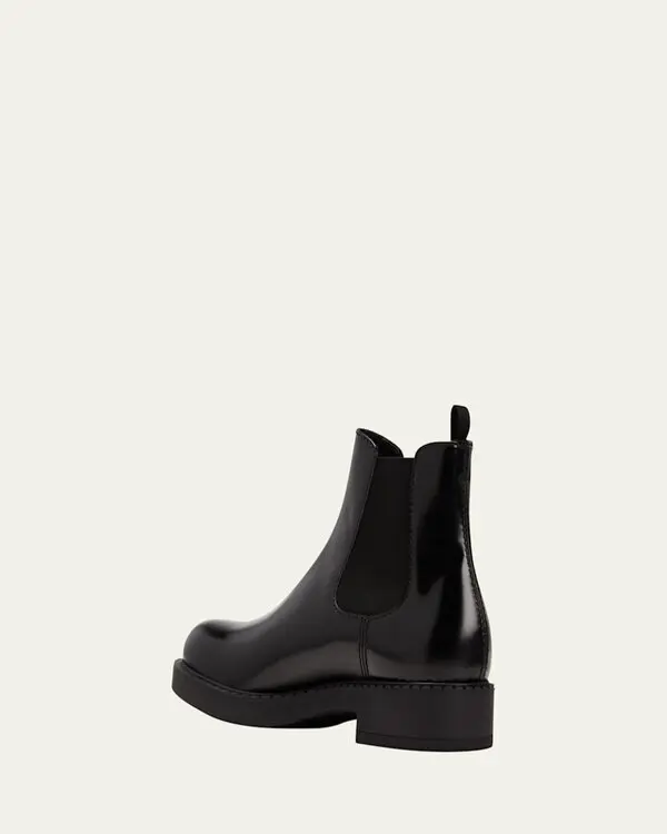 Prada Leather Chelsea Boots - Black