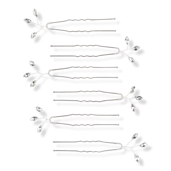 SCUNCI Hair Pins With Rhinestone Detail - One-color