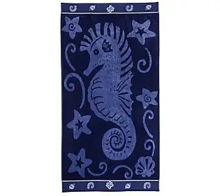 SUPERIOR Sea Horse Oversized Fast-drying Cotton Beach Towel - One-color