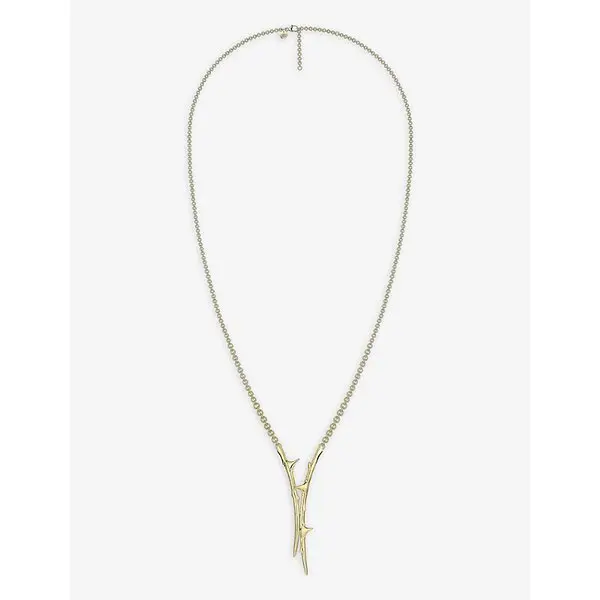 SHAUN LEANE Rose Thorn Lariat Necklace - Yellow Gold Vermeil