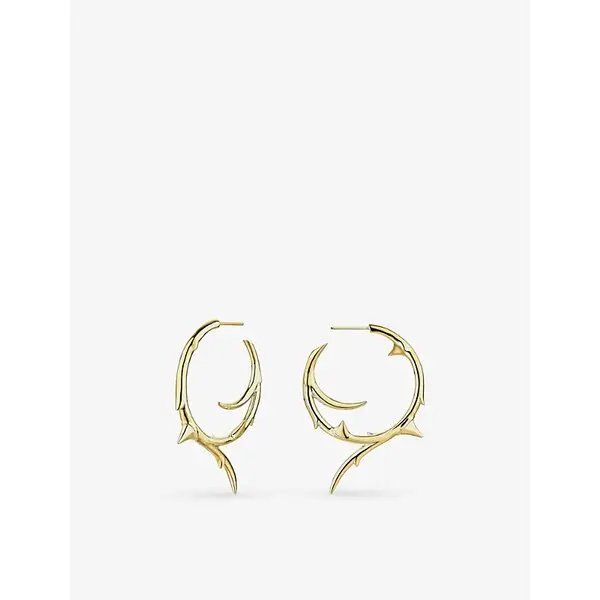 SHAUN LEANE Rose Thorn Hoop Earrings - Yellow Gold Vermeil