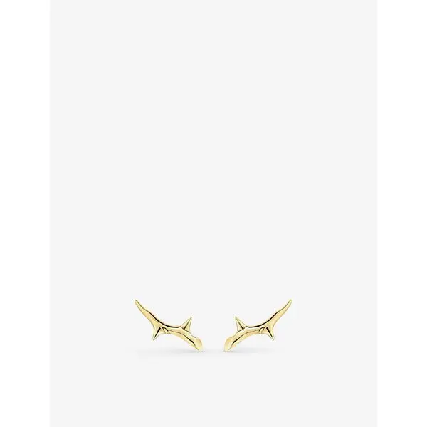 SHAUN LEANE Rose Thorn Vermeil Climber Earrings - Yellow Gold Vermeil
