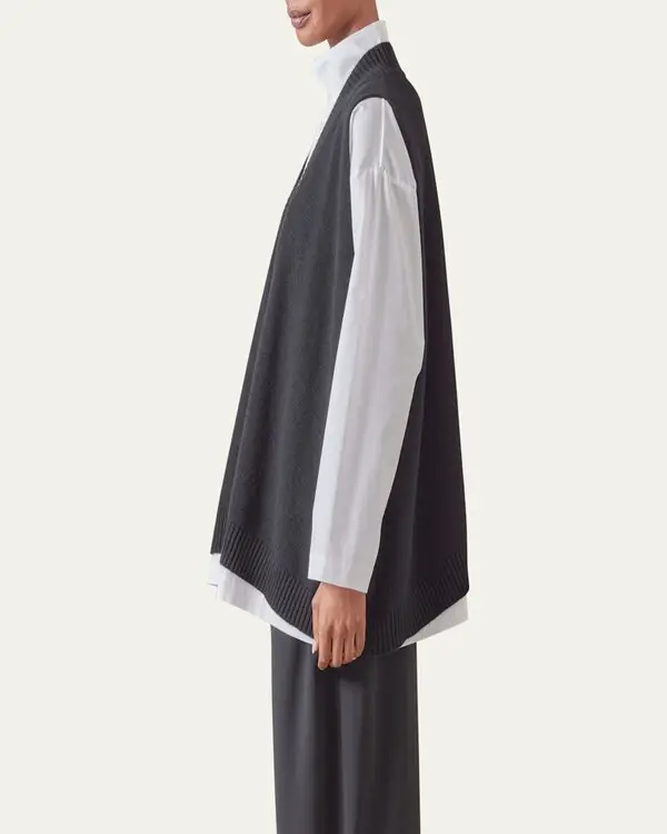 Eskandar Deep V-neck Cashmere Vest