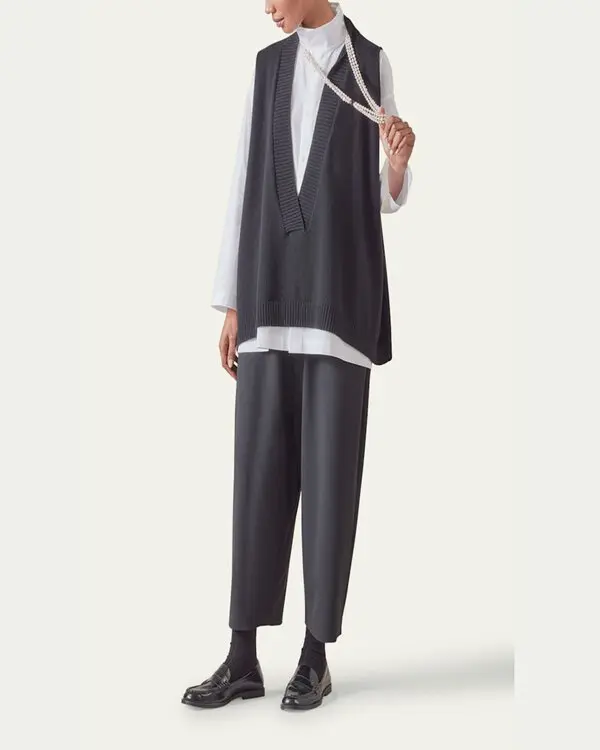 Eskandar Deep V-neck Cashmere Vest