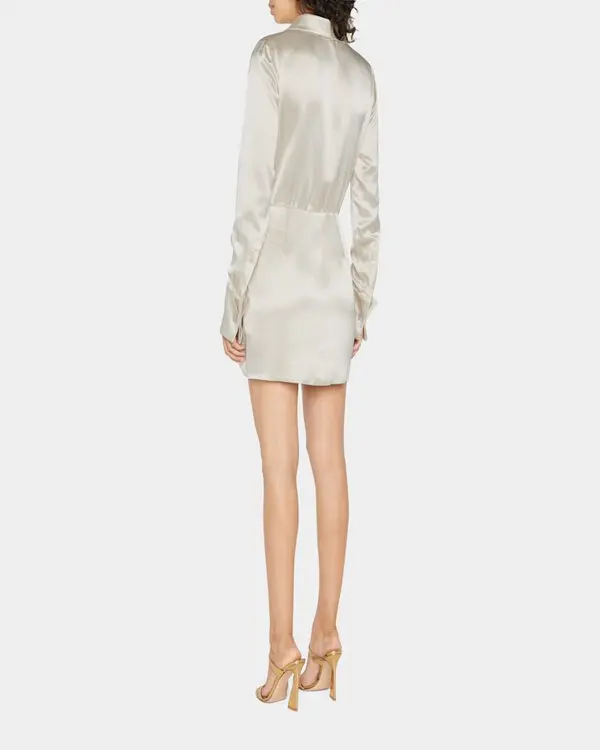 Retrofete Hailey Satin Wrap Mini Dress