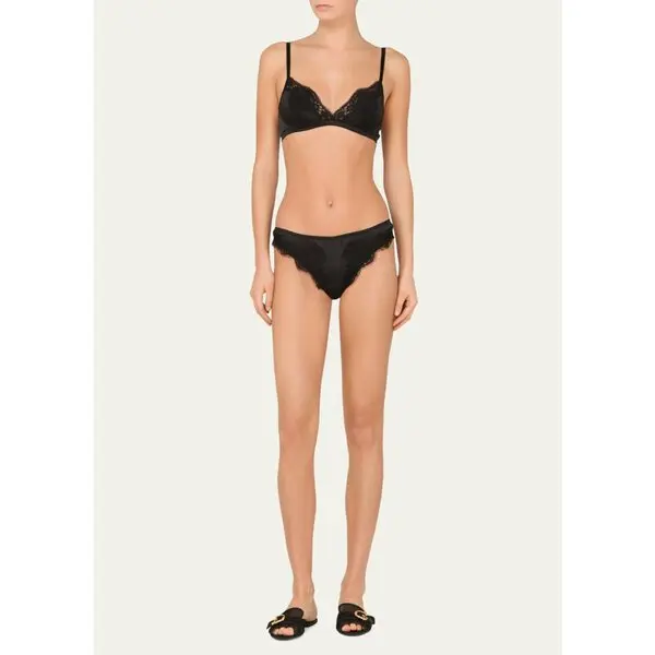 Dolce & Gabbana Satin Lace-trim Soft Triangle Bra