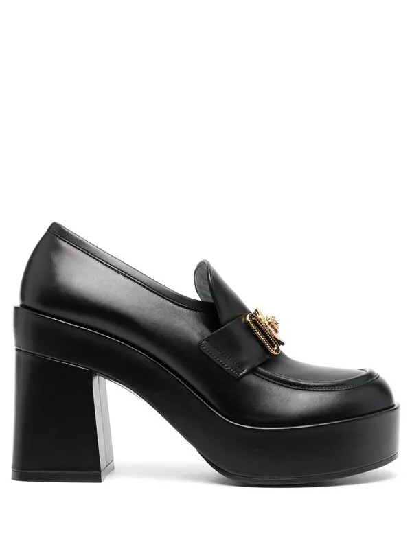 Versace Medusa-head Leather Loafers - Black