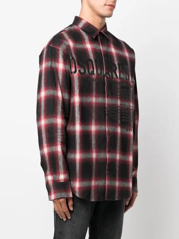 Dsquared2 Logo-print Checked Cotton Shirt