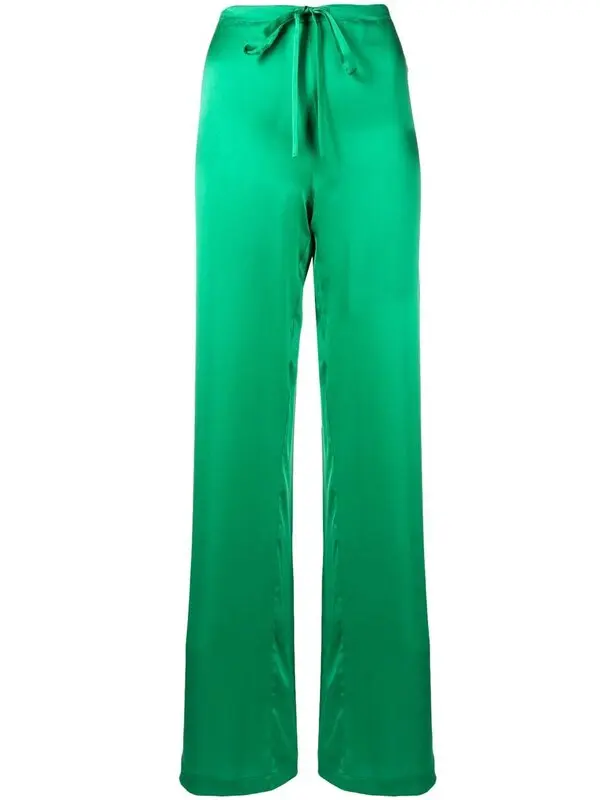 WOERA Straight-leg Silk Trousers