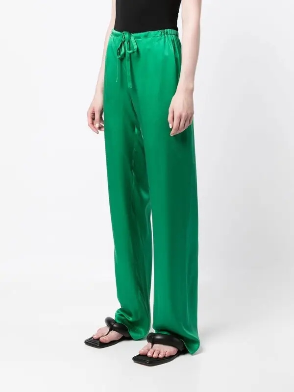 WOERA Straight-leg Silk Trousers