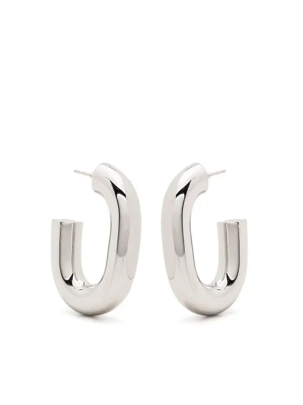 Rabanne Xl Link Hoop Earrings - Silver