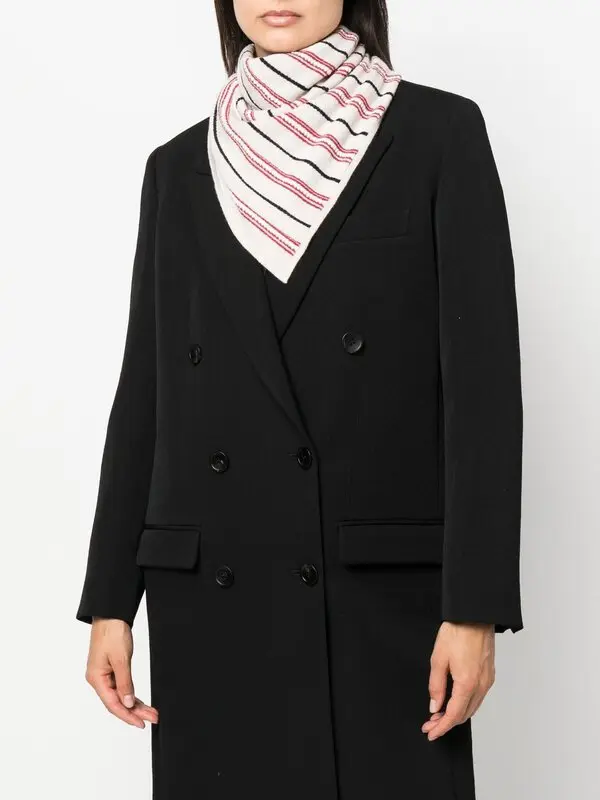 BARRIE Striped Knitted Scarf