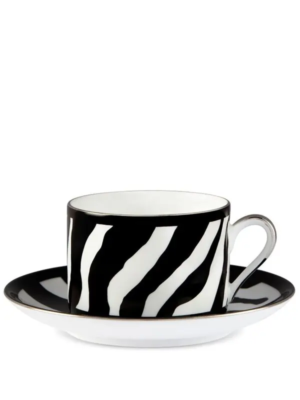 Dolce & Gabbana Zebra-pattern Porcelain Tea Set - Black