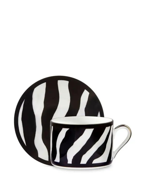 Dolce & Gabbana Zebra-pattern Porcelain Tea Set - Black