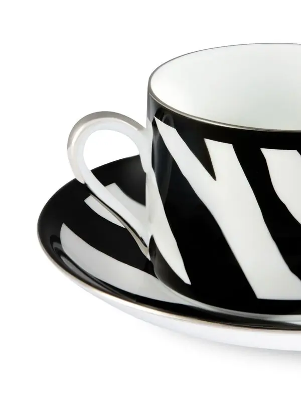 Dolce & Gabbana Zebra-pattern Porcelain Tea Set - Black
