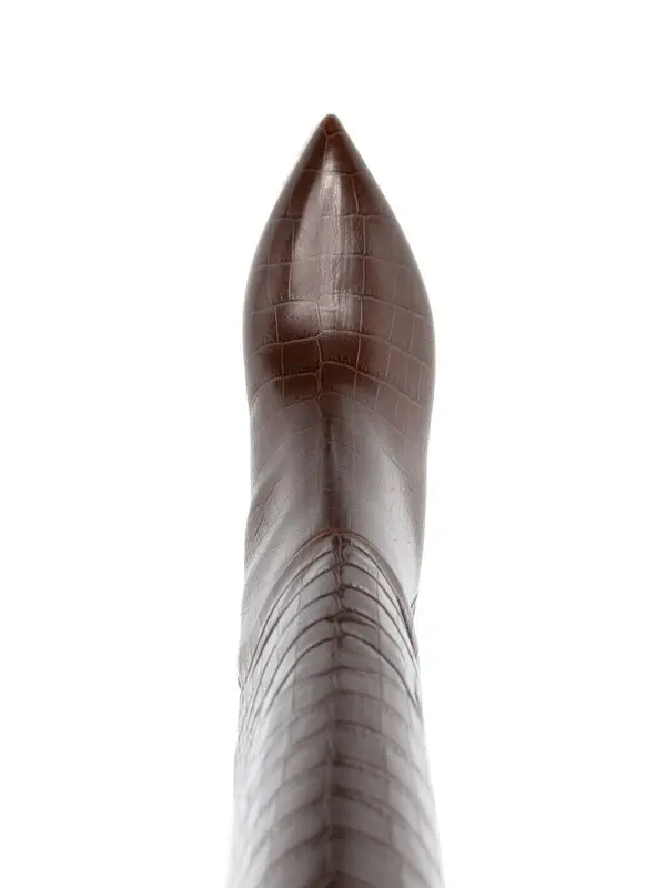 Paris Texas 65mm Crocodile-effect Leather Knee-high Boots - Brown