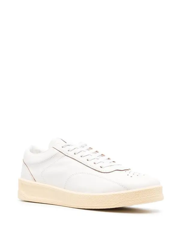 JIL SANDER Lace-up Leather Sneakers - White