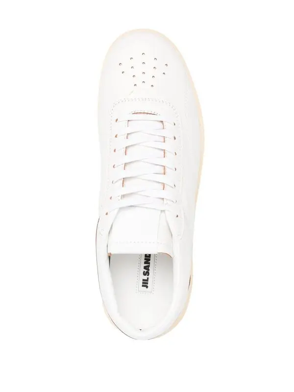 JIL SANDER Lace-up Leather Sneakers - White