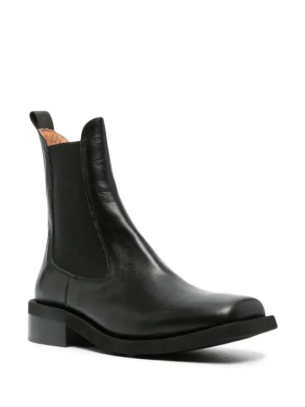 GANNI Leather Chelsea Boots