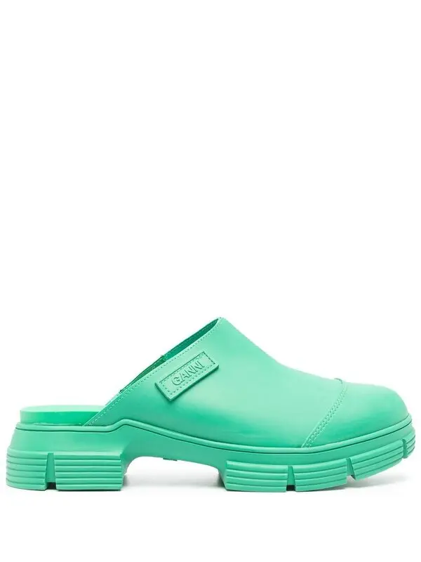 GANNI City Slip-on Mules - Green