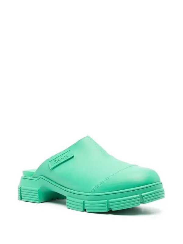GANNI City Slip-on Mules - Green