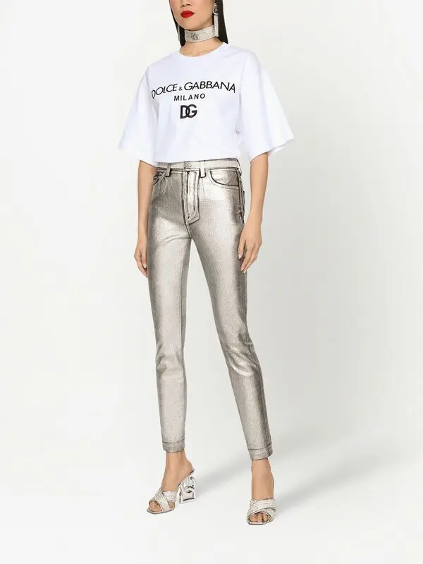 Dolce & Gabbana Flocked Logo T-shirt - White